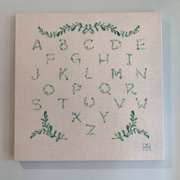 Wall Decor | New Printed Linen Canvas Floral Alphabet Wall Art | Poshmark